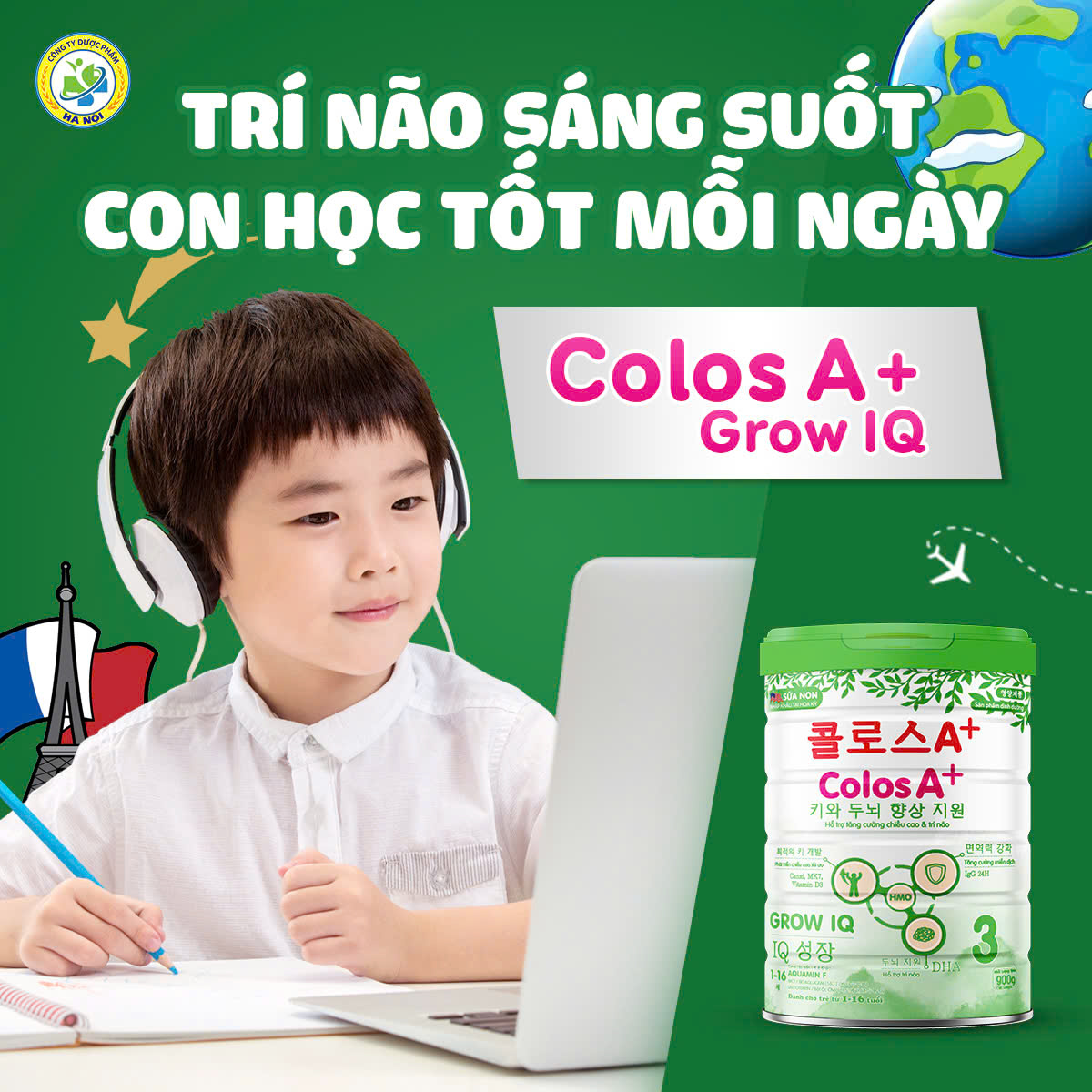 Sữa Colos A+ Grow IQ - Trí Não Thông Suốt, Con Học Tốt Mỗi Ngày - Dược ...